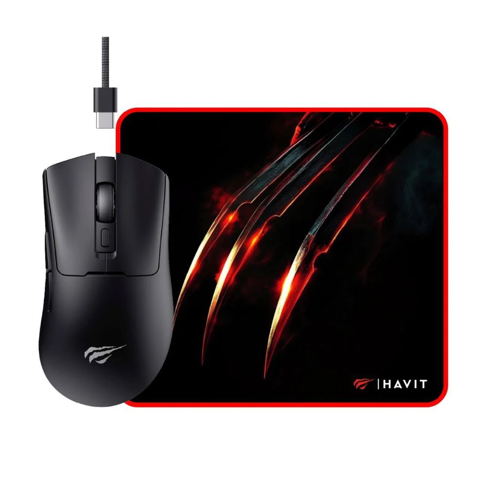 Combo Gamer Havit Mouse Rgb Ms966wbb + Mousepad Mp865