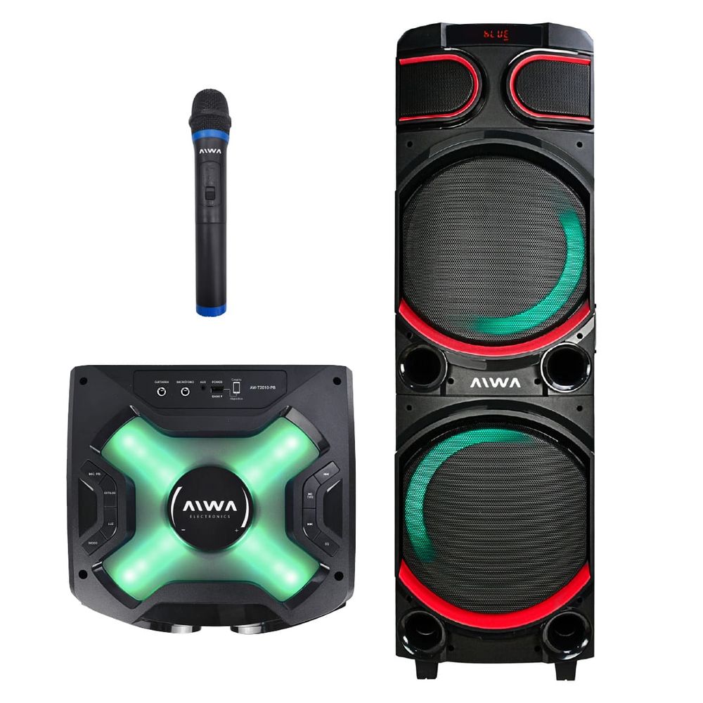 Parlante Torre Bluetooth Ring Power Bank Aiwa AW-T2010-PB