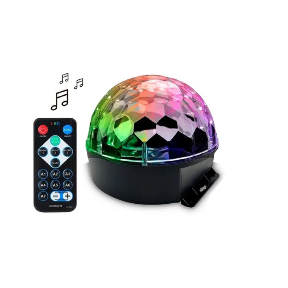 Bola Boliche Luz Led Giratorio 6w Rgb Control Tbcin