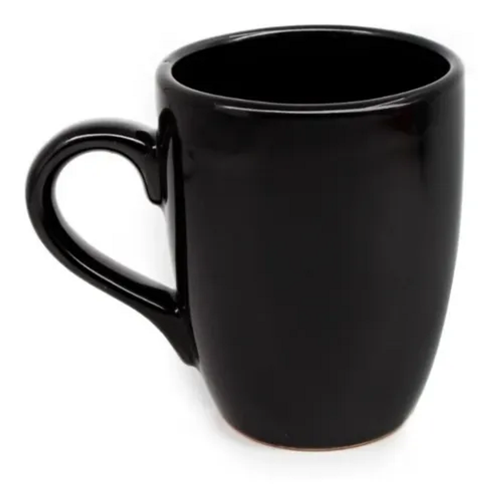 Jarro Mug Ceramica Blanca Y Colores 300 Ml Negro