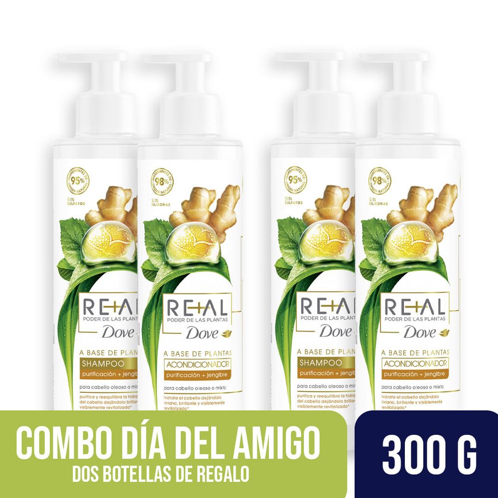 Kit DOVE 2 Shampoo 2 Acondicionadores 2 BOTELLAS de REGALO