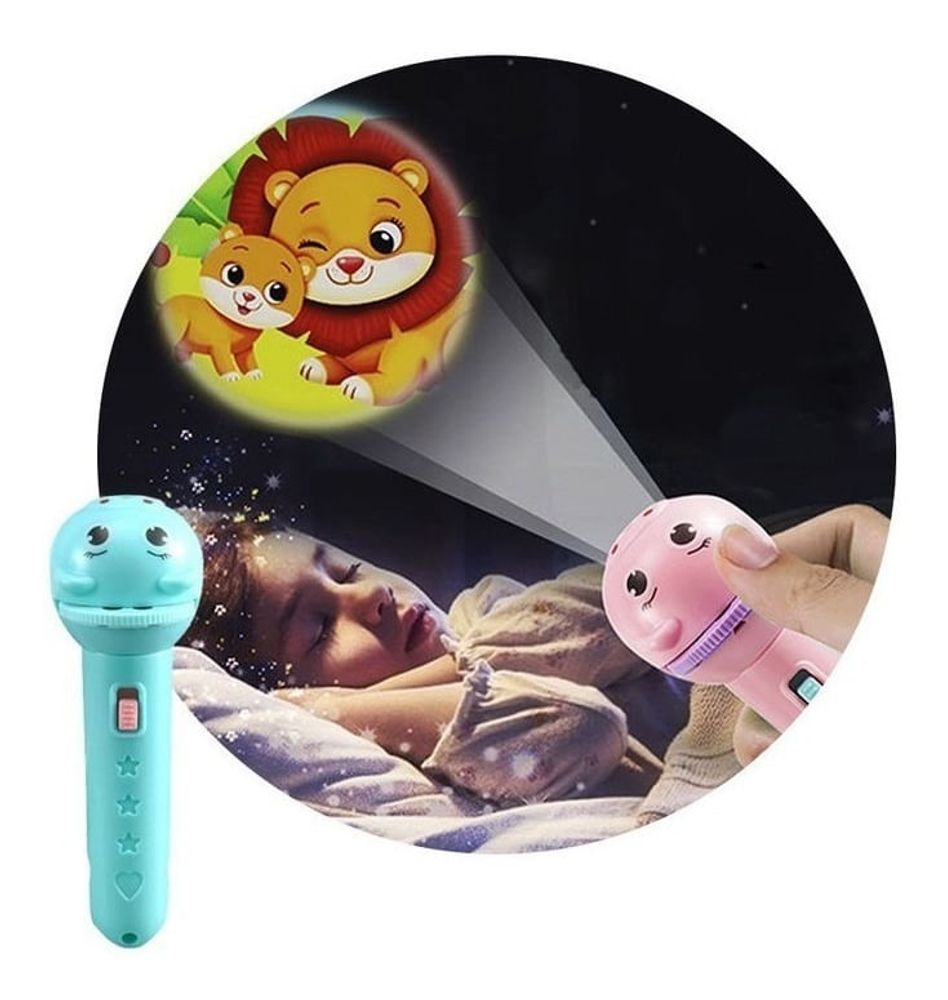 Proyector Linterna Infantil De Animales 24 Modos Luz Suave Celeste