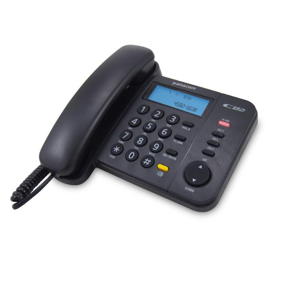 Teléfono de Mesa Panacom Pa7580bk Negro Lcd Manos Libres