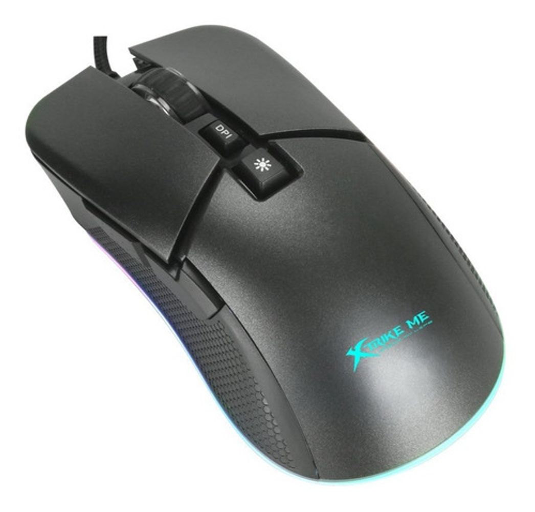 Mouse Gamer Optico 6400 Dpi 7 Botones Rgb Cable 1,6 Mts Color Negro