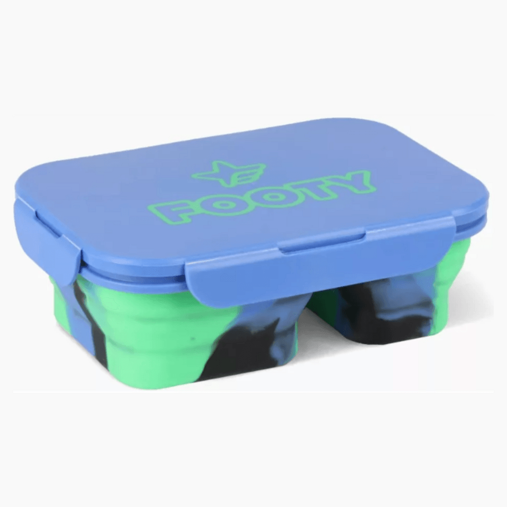 Lunchera Plegable Con Dos Compartimentos Footy. Footy Azul