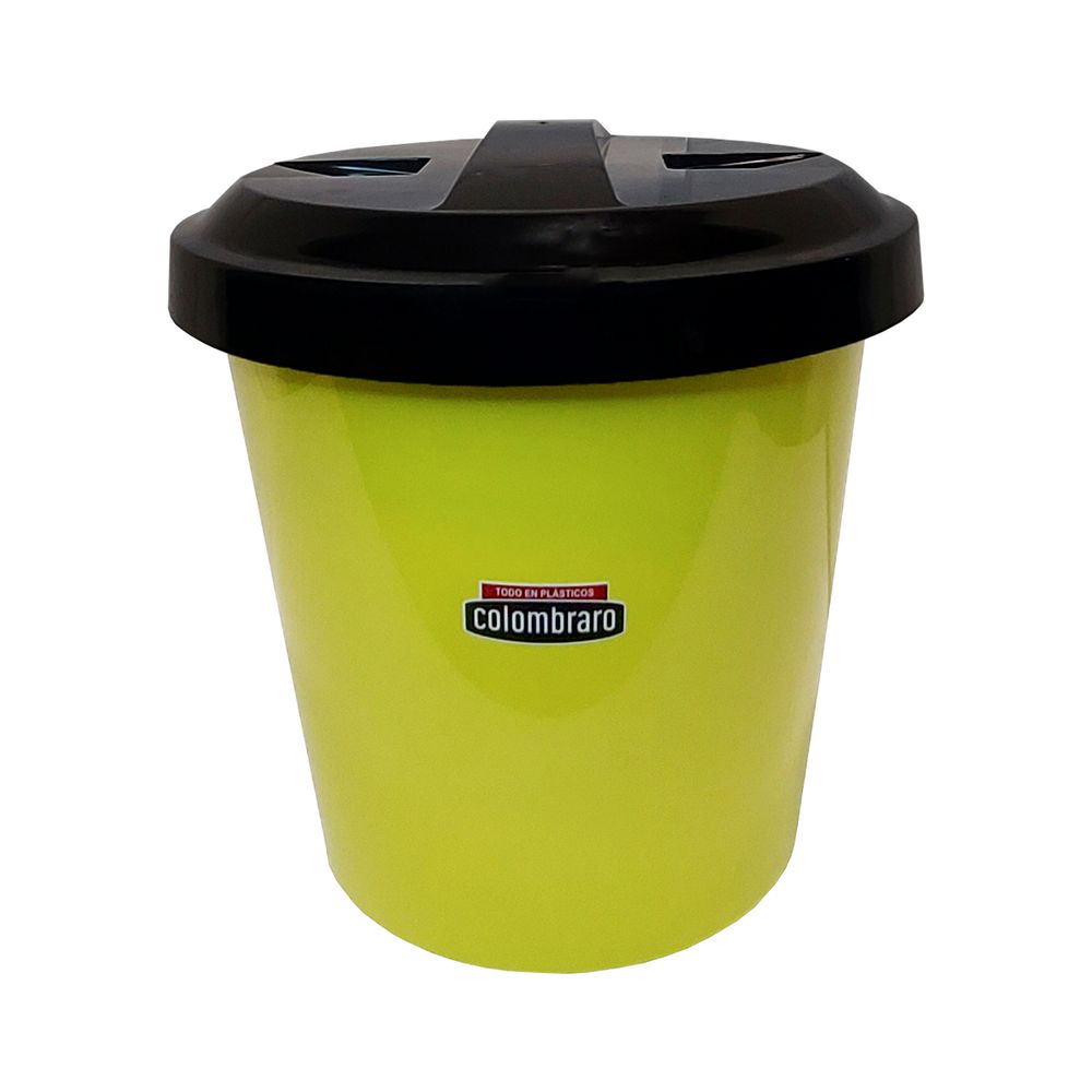 Tacho de Basura Tapa Plana 12 Lts Verde - Colombraro