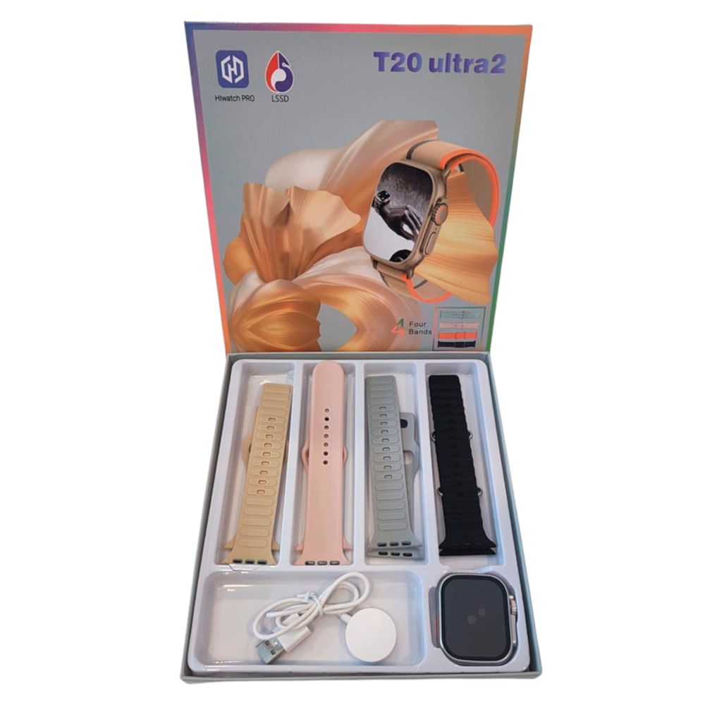 Reloj Smartwatch T20 Ultra 2 Con 4 mallas intercambiables