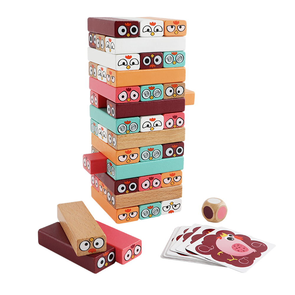 Jenga de Pajaritos Juego de Mesa Didactico de Madera Top Bright