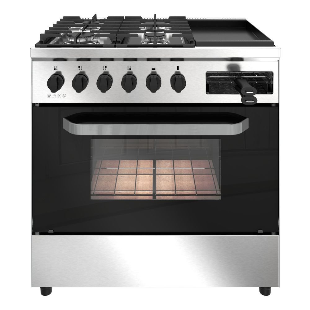 Cocina Saho Kuma 820 4h + Plancha Multigrill Puerta Vidrio Morelli 18380