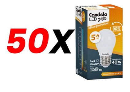 Pack X 50 Lámparas Led Candela Gota 5w