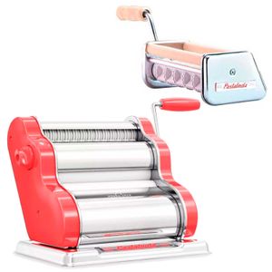 Maquina de Pastas Pastalinda Verde con Raviolero Clasica Cromada